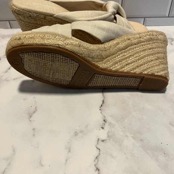 Soludos | Shoes | Soludos Size95 Women Knotted Wedge Linen Blush ...